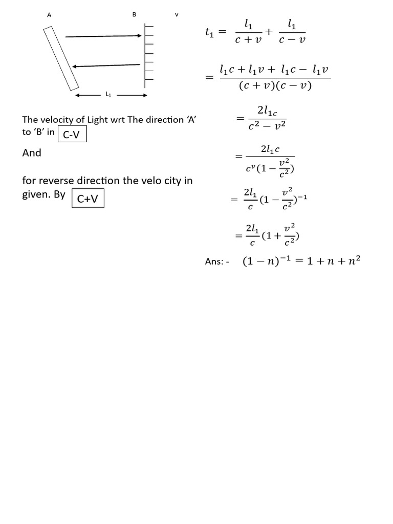 The Velocity of Light WRT The Direction | PDF