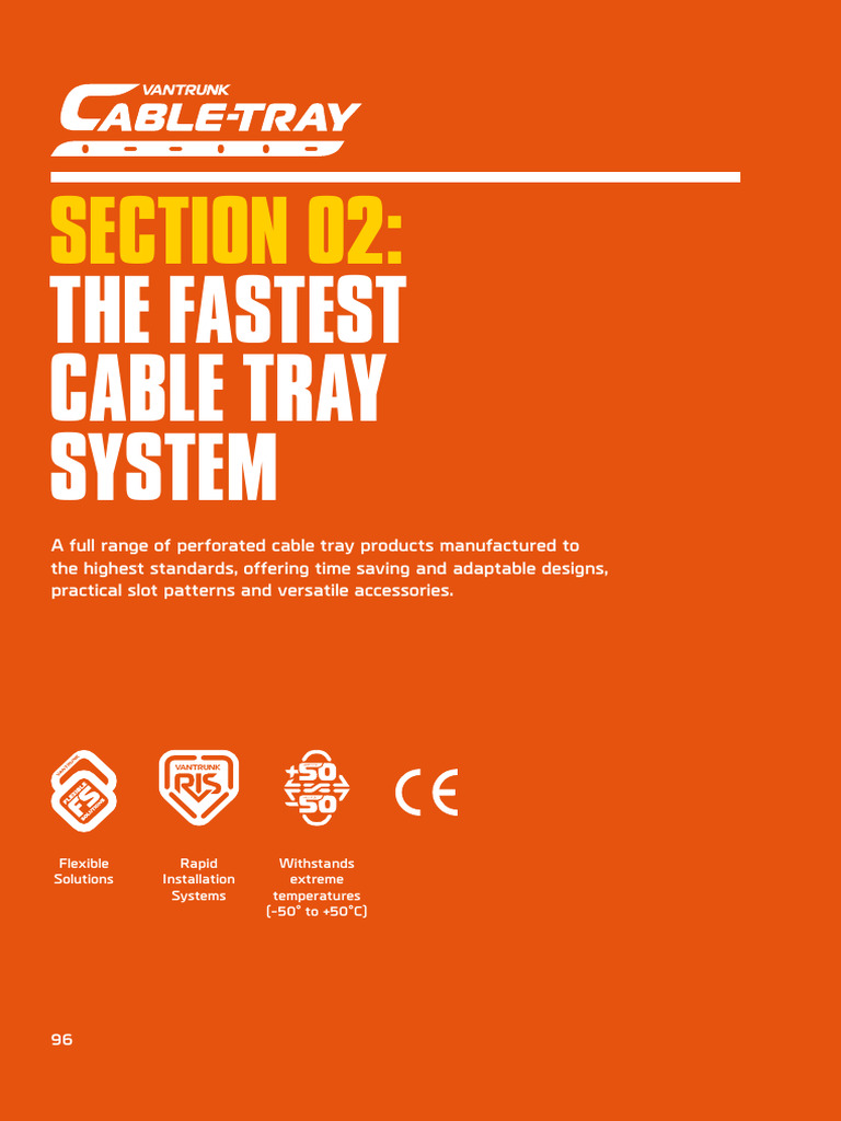 Vantrunk Cable Tray Brochure Min | PDF | Galvanization | Metals