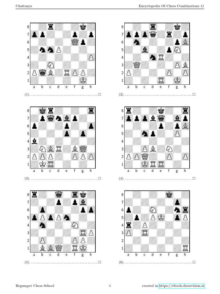 Chess Combinations Encyclopedia 11 | PDF