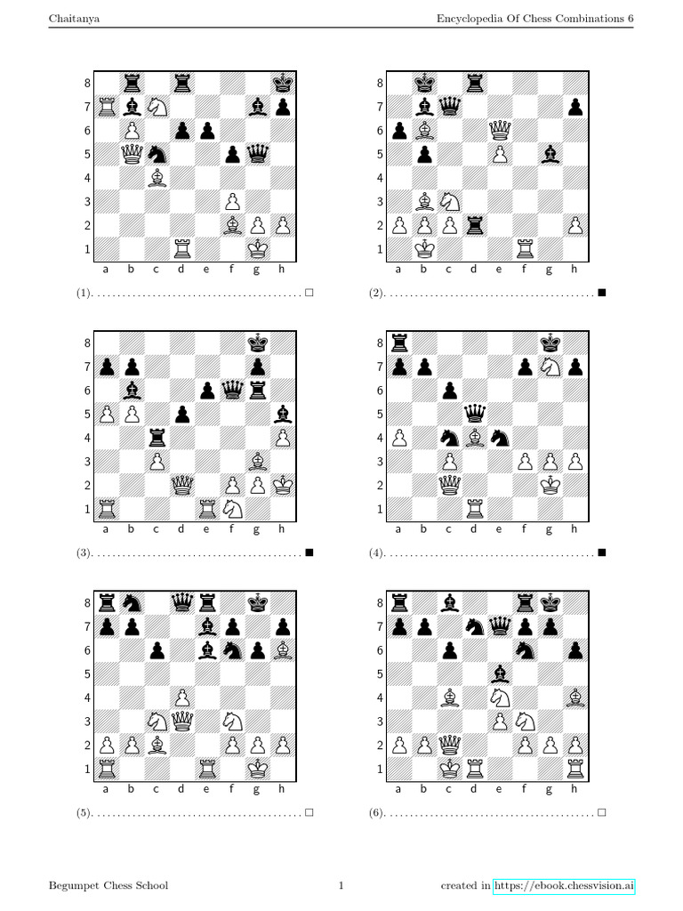 Encyclopedia of Chess Combinations 6 | PDF