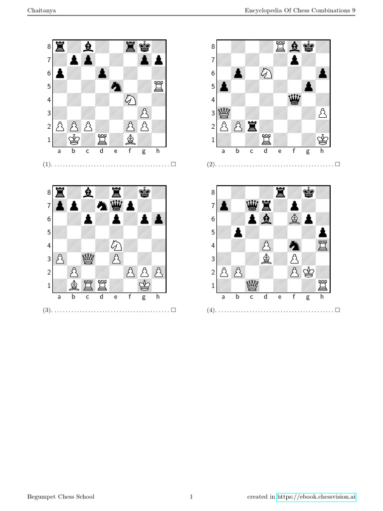 Encyclopedia of Chess Combinations 9 | PDF