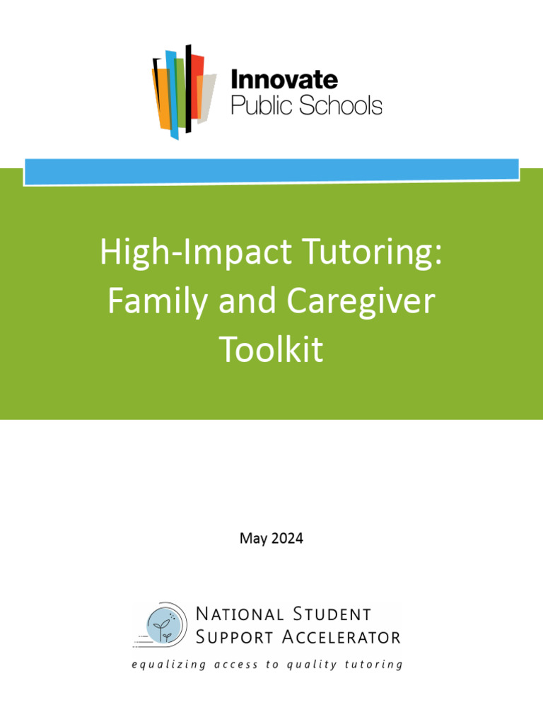 High Impact Tutoring Family and Caregiver Toolkit | PDF | Literacy | National Assessment Of ...