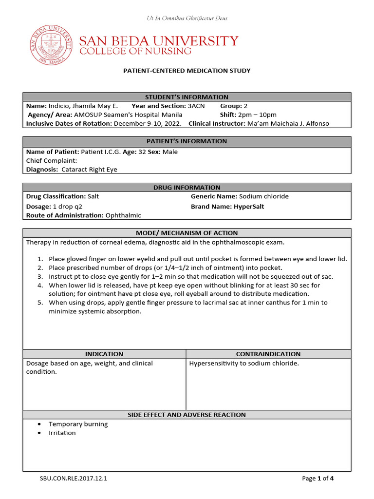 Drug Study - Hyper Salt - VistaPred | PDF | Adverse Effect | Pharmacology