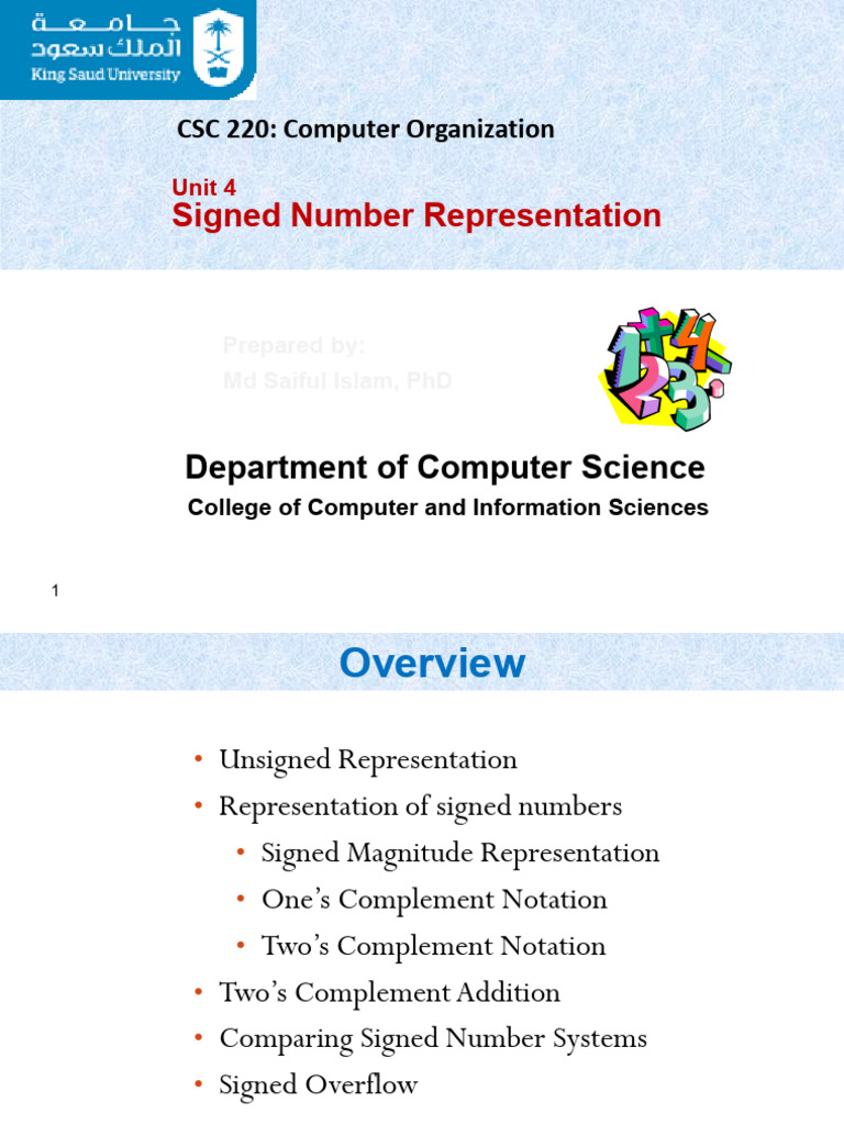 Unit-4 Signed Number Representation-Updated - 0 | PDF | Computer Architecture | Theory Of ...