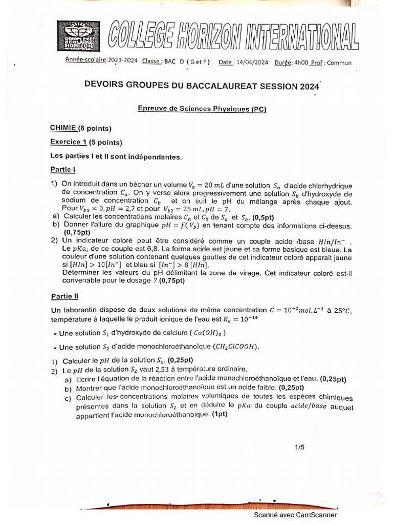 Bac Blanc 2024 Horizon | PDF