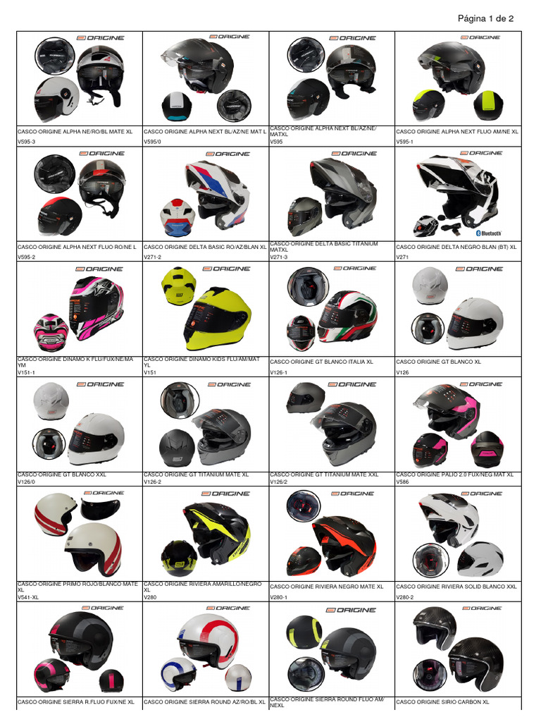 Catalogo Casco Marca Origen | PDF