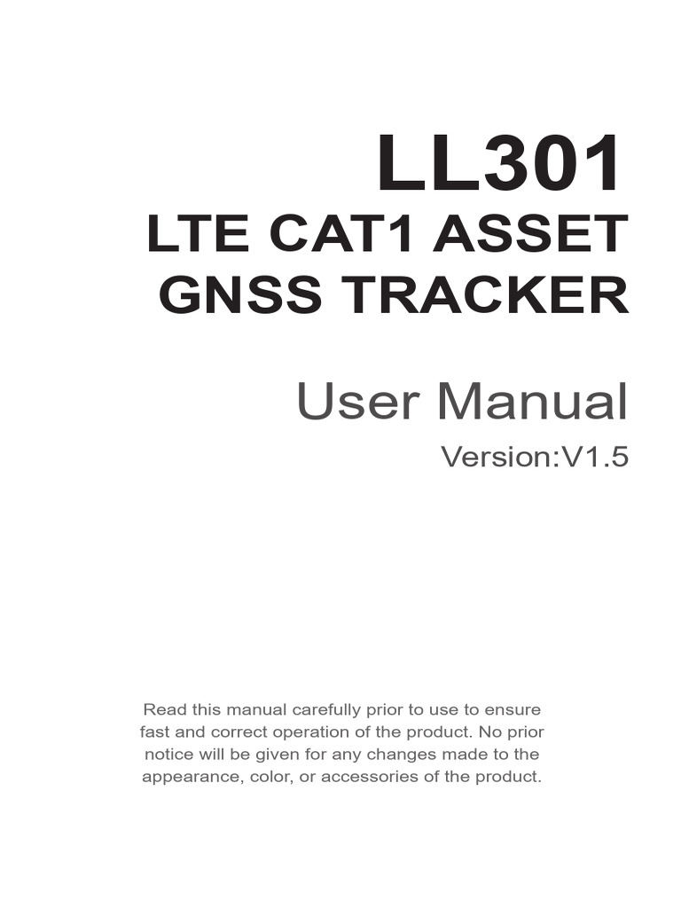 LL301 GNSS Tracker User Manual | PDF | Telecommunications | Wireless