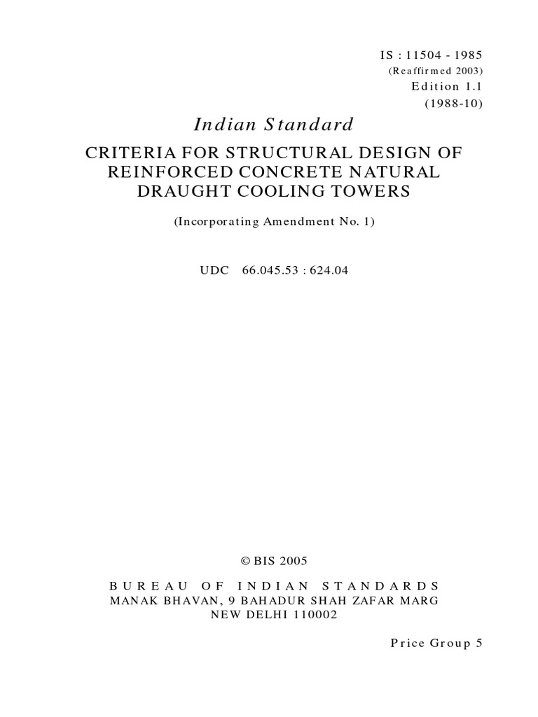 Natural Draught Cooling Tower Design | PDF | Bending | Deep Foundation