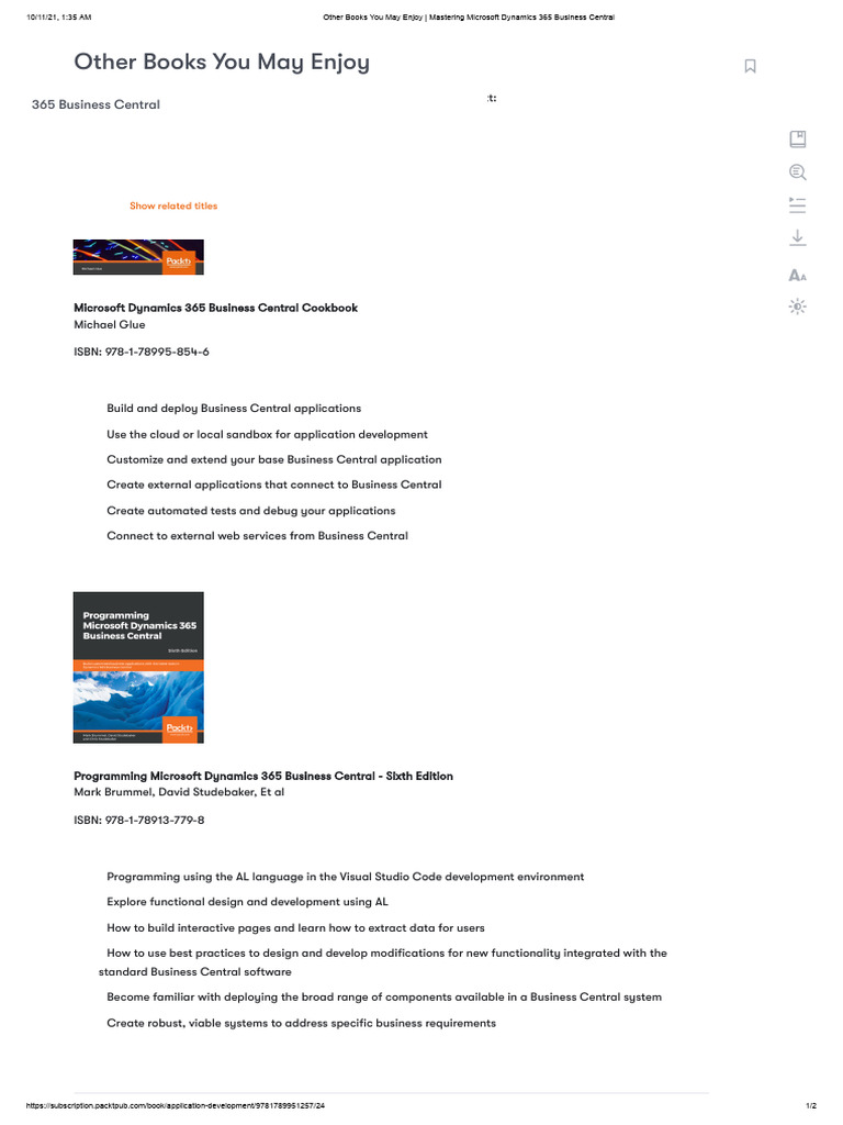 24 - Other Books You May Enjoy - Mastering Microsoft Dynamics 365 Business Central | PDF ...