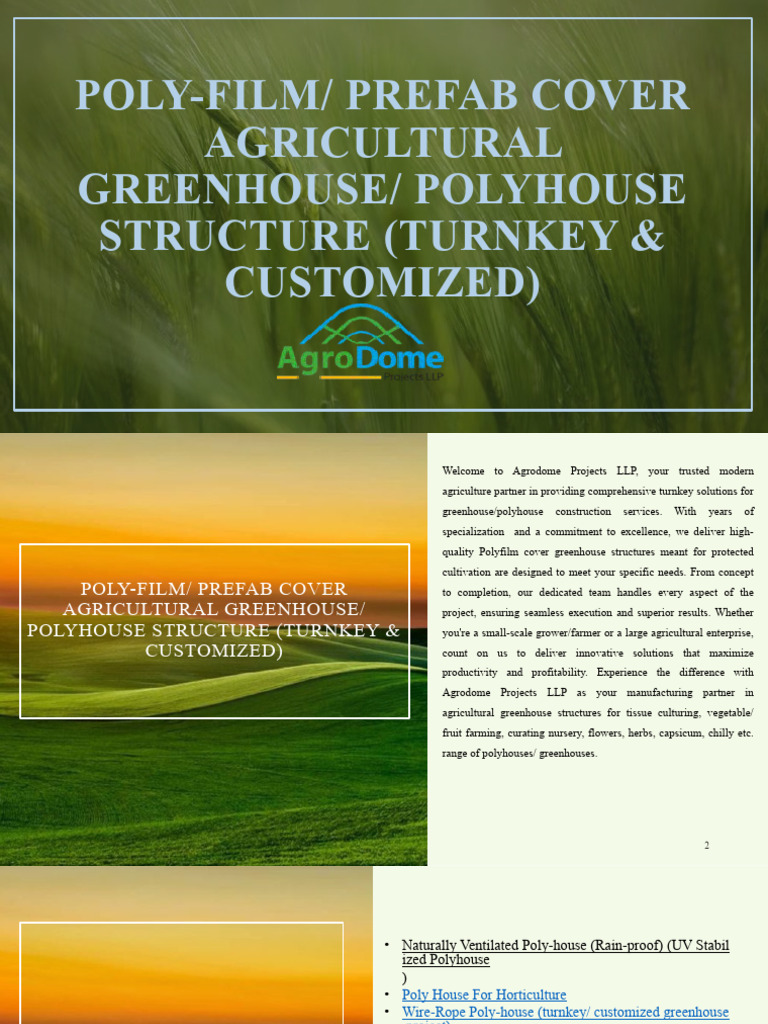 Poly-film-Prefab Cover Agricultural Greenhouse-Polyhouse Structure ...