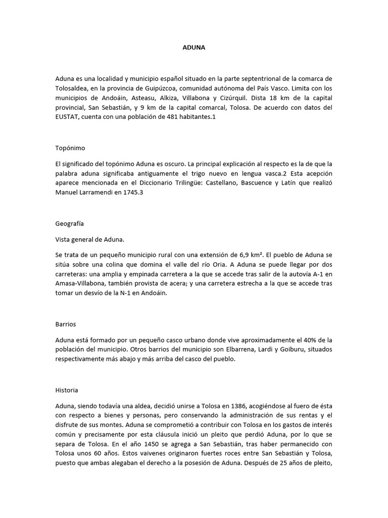 ADUNA | PDF | País Vasco (Comunidad Autónoma) | País Vasco (Gran Región)
