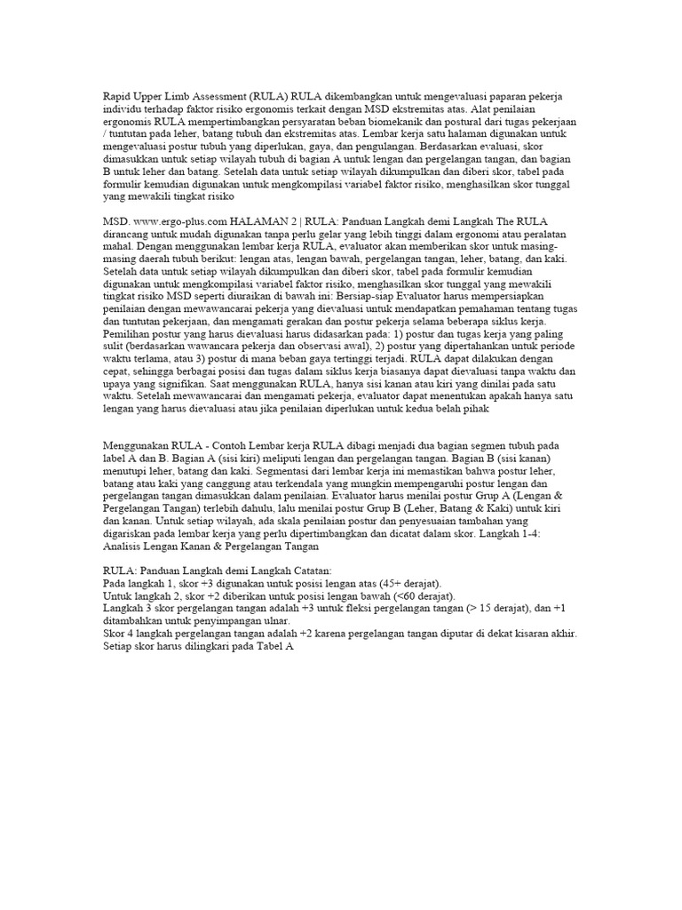 Rapid Upper Limb Assessment | PDF | Sains & Matematika