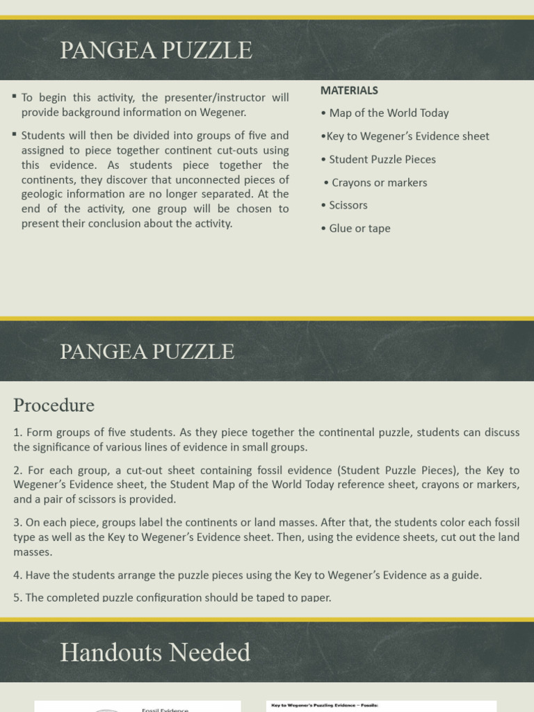 Pangea Puzzle Activity Guide | PDF