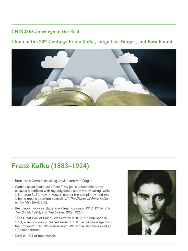 Kafka, Borges, and Pound in Context | PDF | Poetry