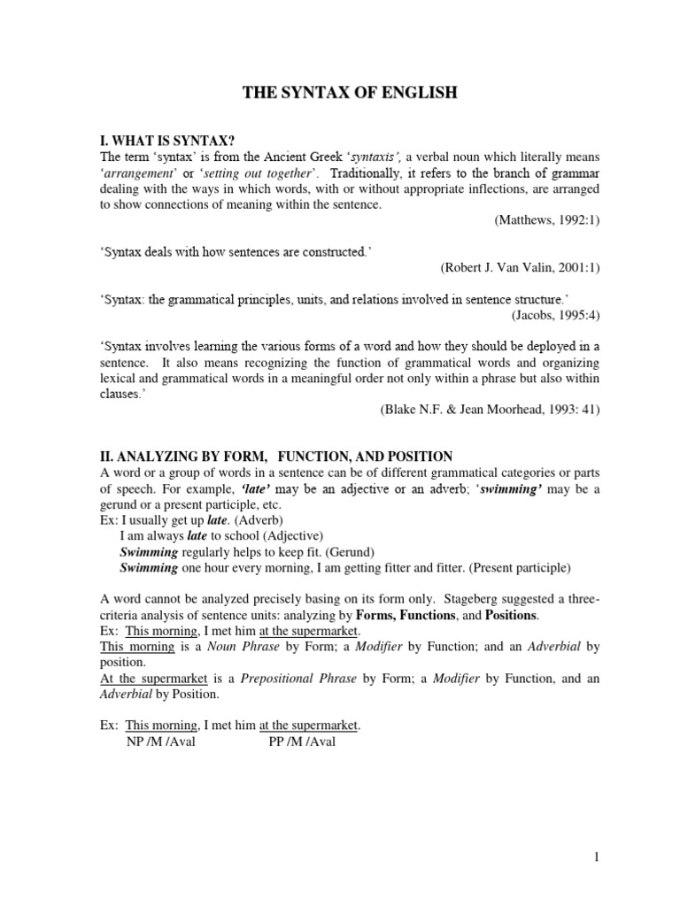 Form-Classes | PDF | Verb | Part Of Speech