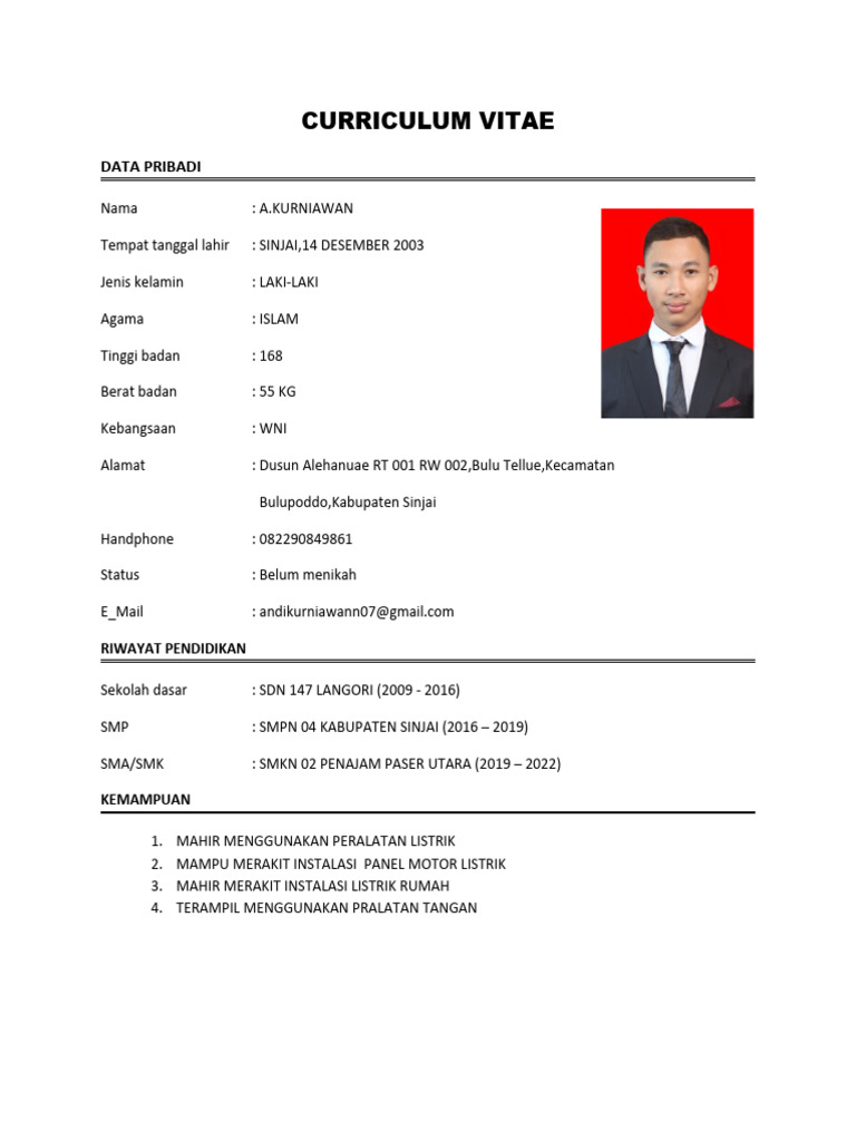Curriculum Vitae Wawan | PDF