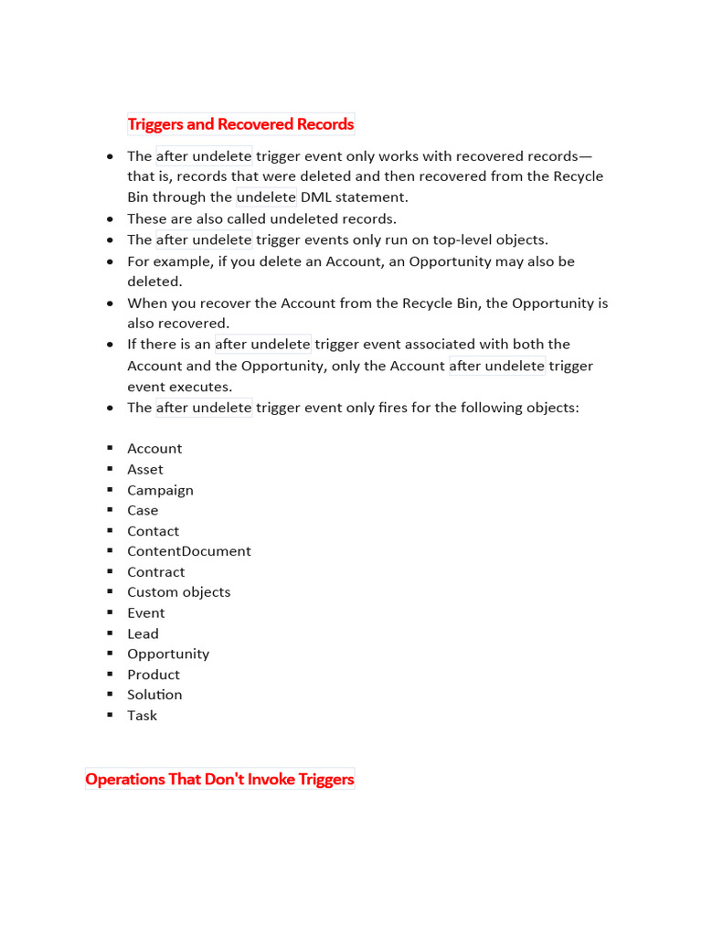 Apex Trigger Extra Topic | Download Free PDF | Software | Computing