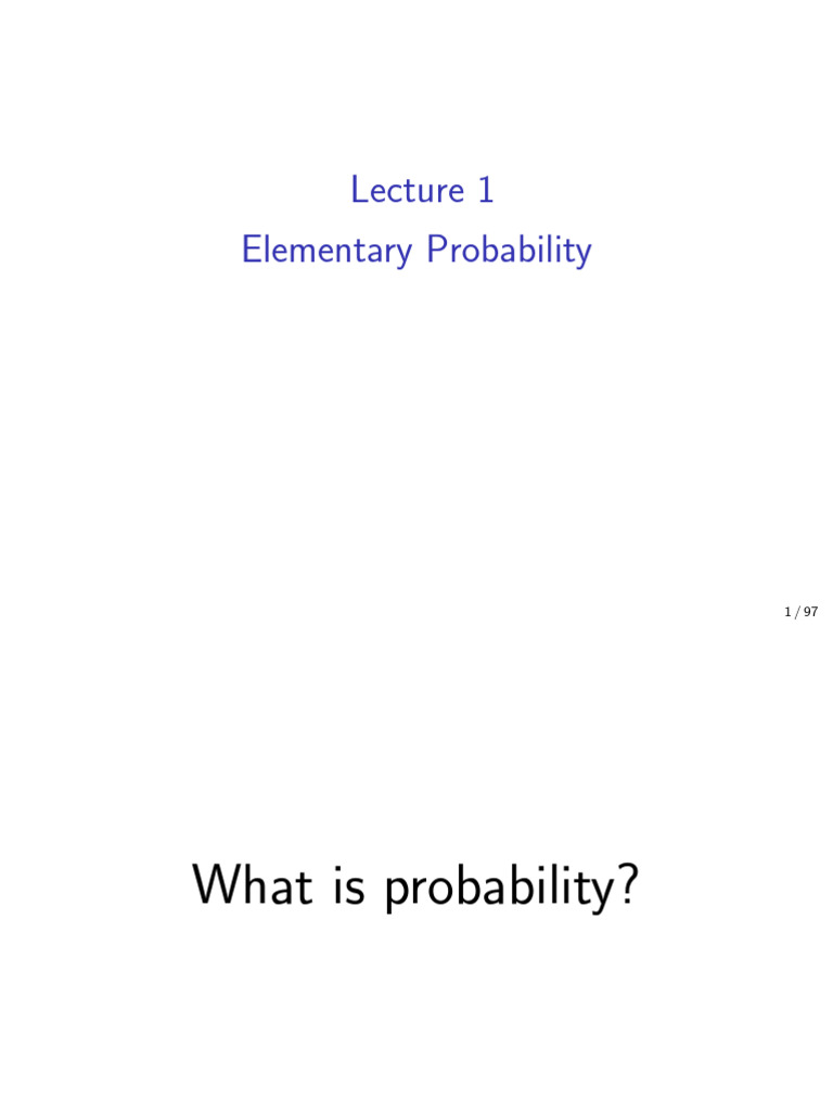 Prob-Lec1 | PDF | Mathematical Analysis | Mathematical Logic