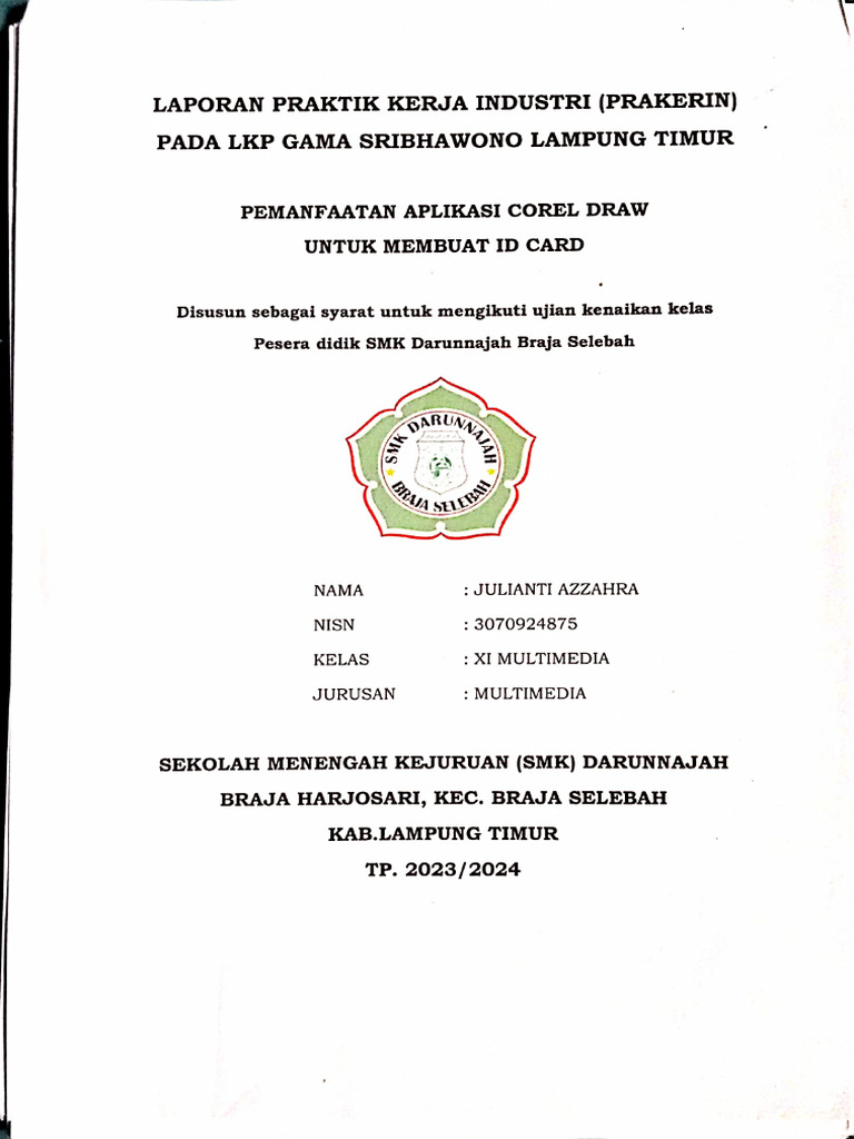Julianti Azzahra - Pemanfaatan Aplikasi Corel Draw Untuk Membuat Id ... Julianti Azzahra - Pemanfaatan Aplikasi Corel Draw Untuk Membuat Id ...