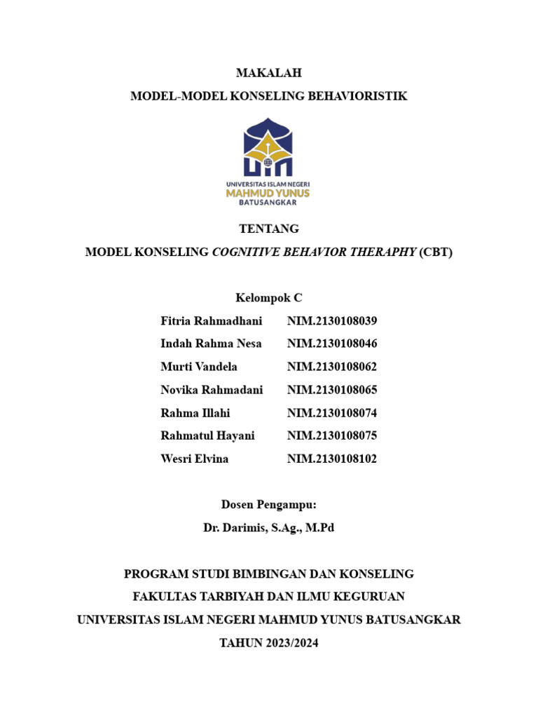 Model Konseling CBT: Prosedur dan Teknik | PDF | Karier & Perkembangan