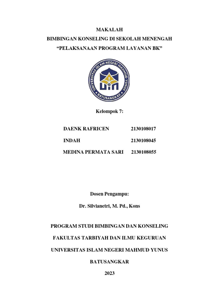 Pelaksanaan Program Layanan BK | PDF