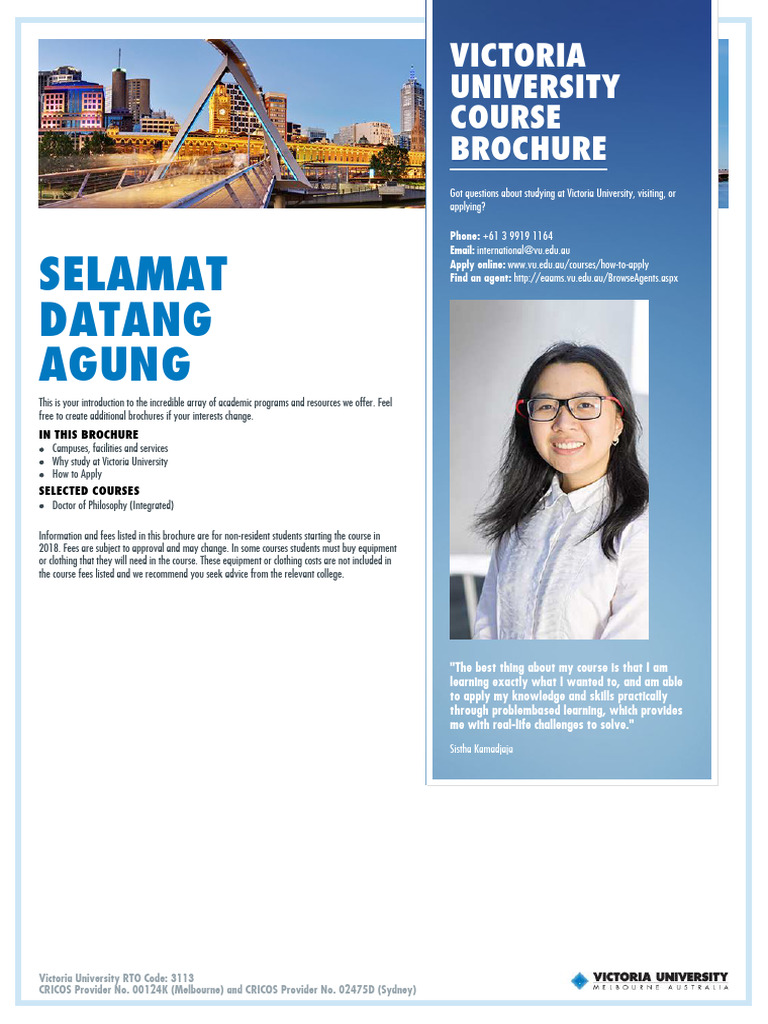 Victoria University Course Brochure | PDF | Academia