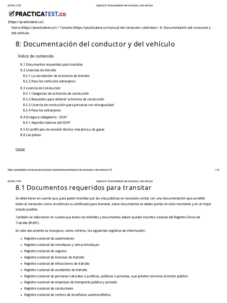 Capítulo 8_ Documentación del conductor y del vehículo | PDF | Licencia ...