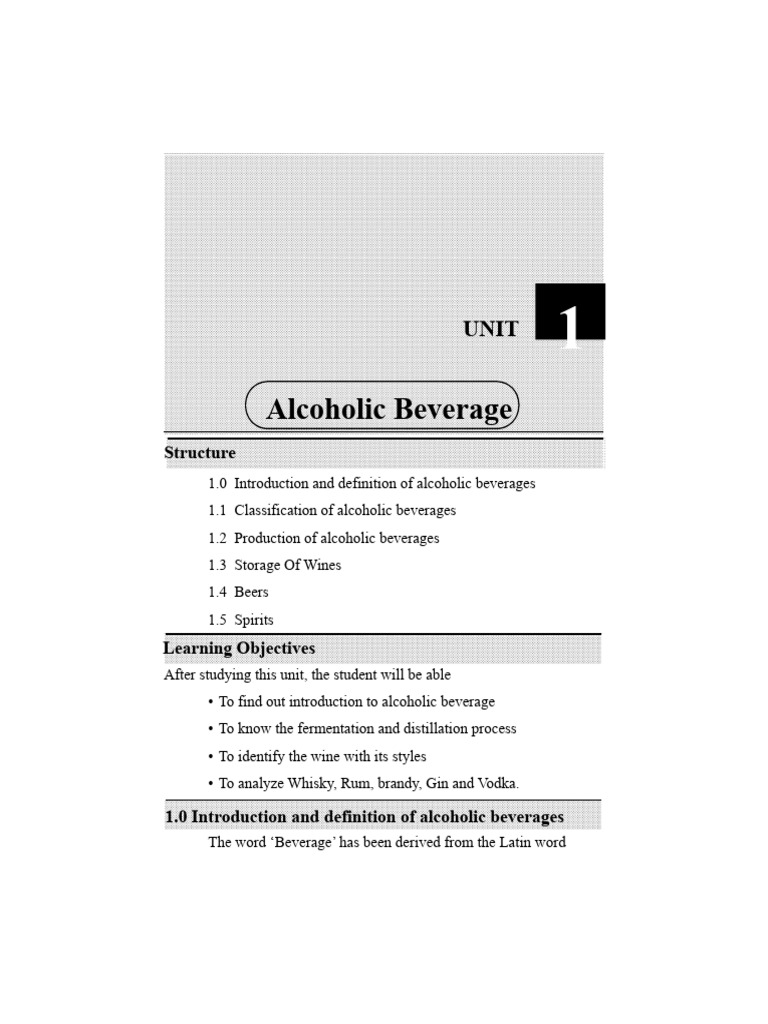 Alcoholic Beverages Notes | PDF | Beer | Brewing