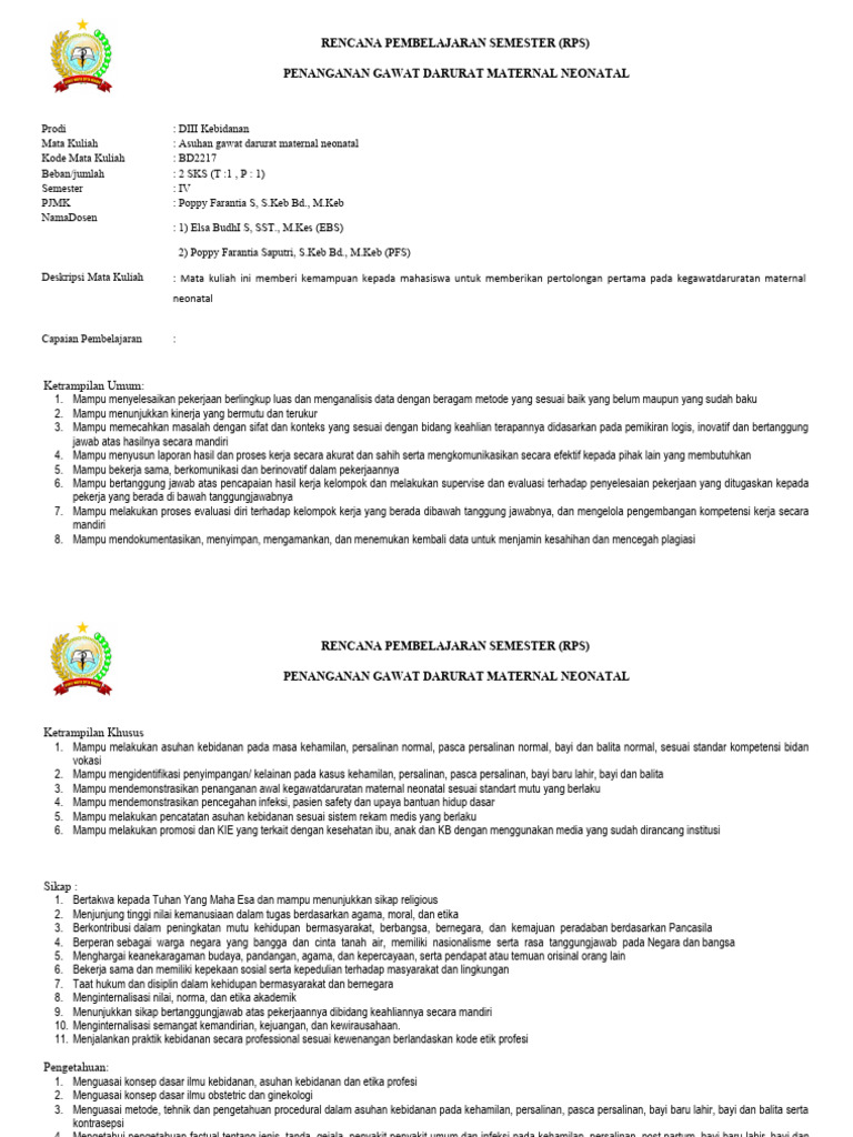 Rps Gadar Maternal Neo SMSTR 4 2021-2022 New | PDF