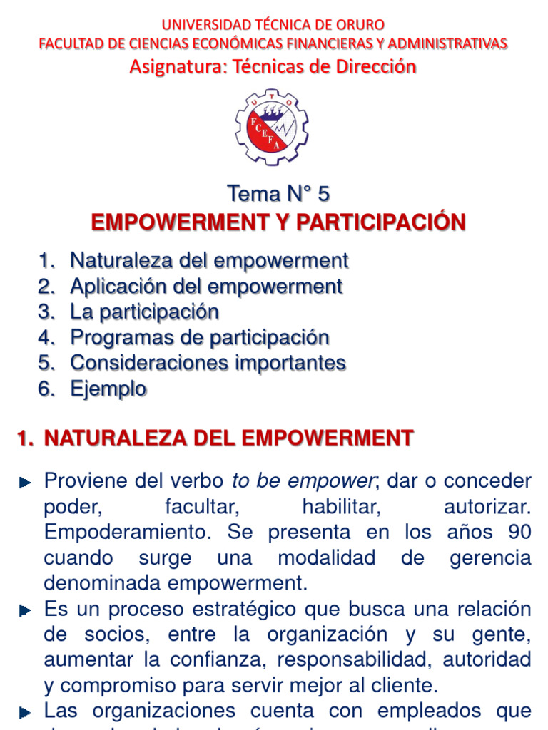 Tema5b | PDF | Empoderamiento