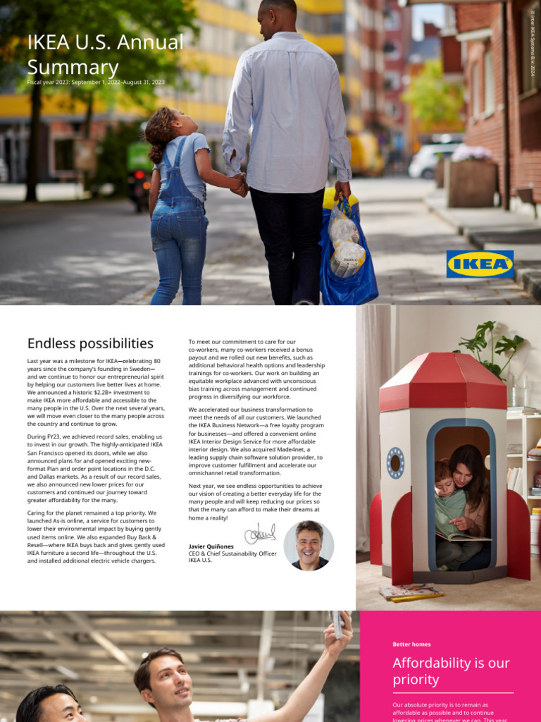 Ikea Us Annual Summary Fy23 | PDF | Sustainability | Renewable Energy