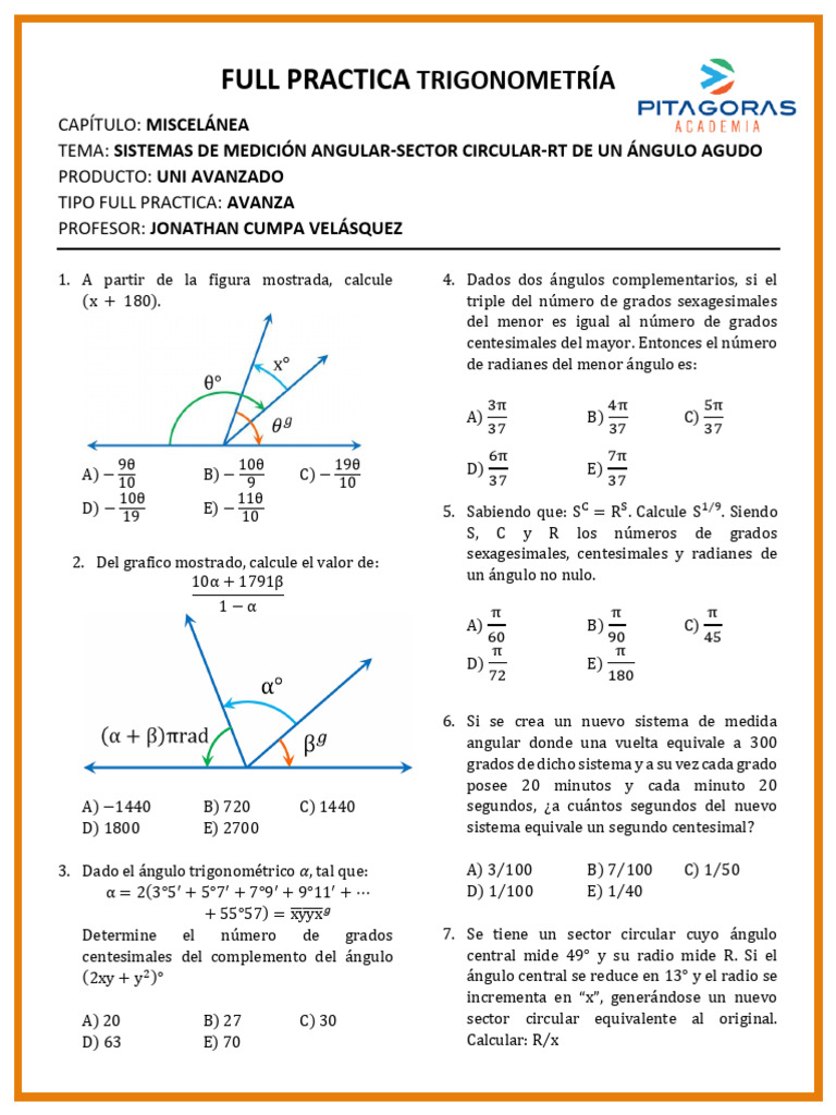 Uama-01-Tr-Av01-Sistemas de Medición Angular-Sector Circular-Rt de Un Ángulo Agudo - Prof ...