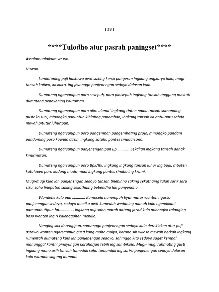 Atur Pasrah + Tampi Paningset | PDF