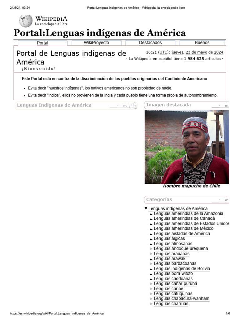 Portal - Lenguas Indígenas de América - Wikipedia, La Enciclopedia ...