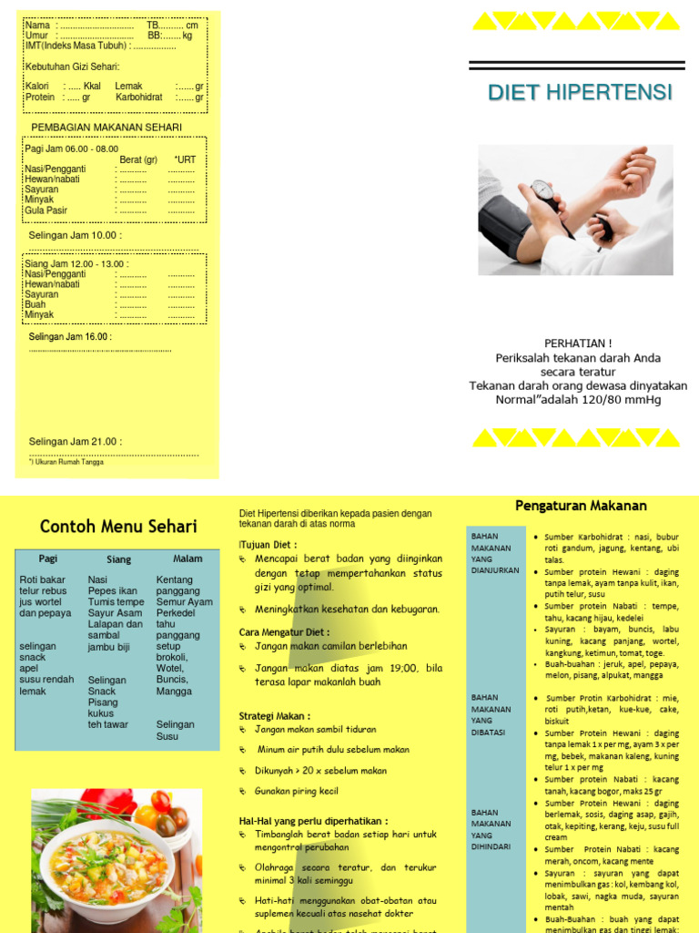 Leaflet Diet Hipertensi | PDF