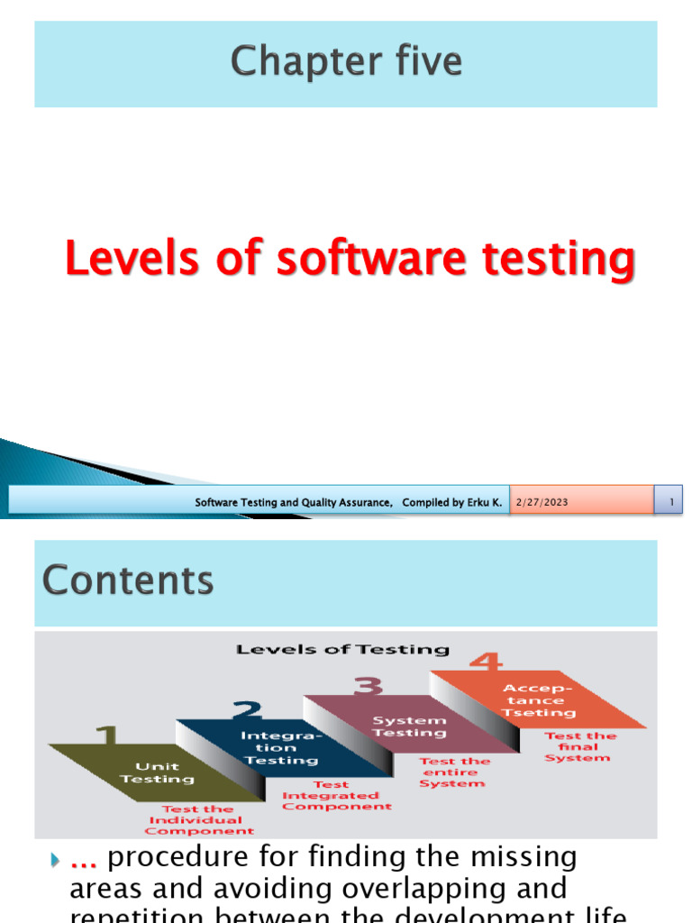Chapter five-levels of testing | PDF | Software Testing | Software ...
