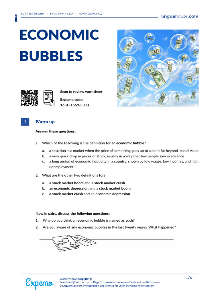 Economic Bubbles British English Student | PDF | Economic Bubble ...