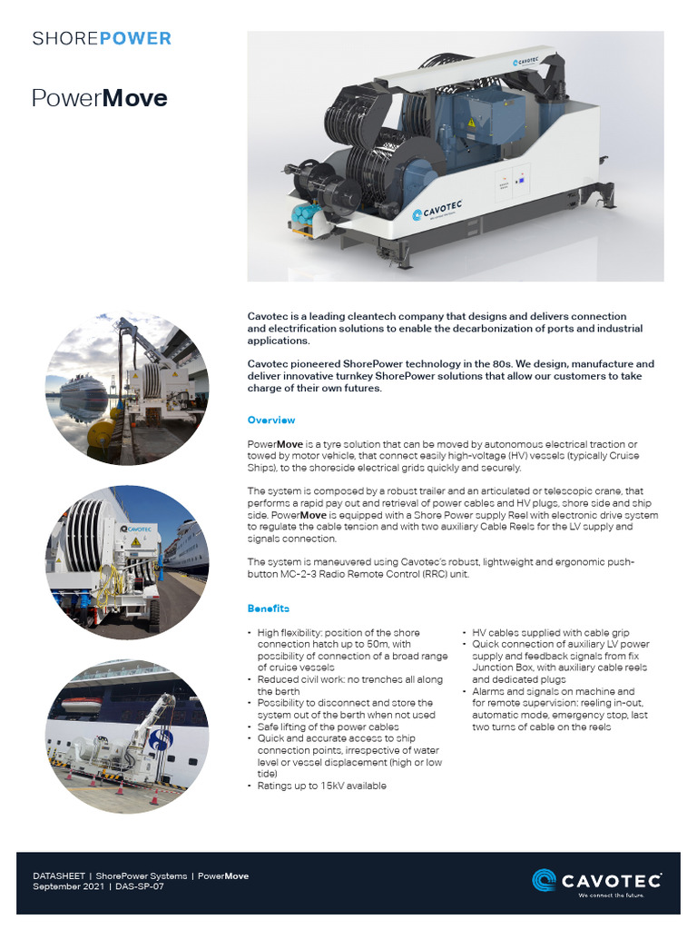 Cavotec PowerMove ShorePower Solutions | PDF | Cable Television | Crane ...