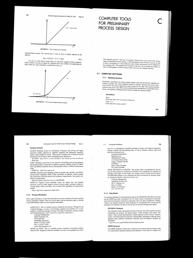 Apendix C Computer Tools For Preliminary Process Design Pdf