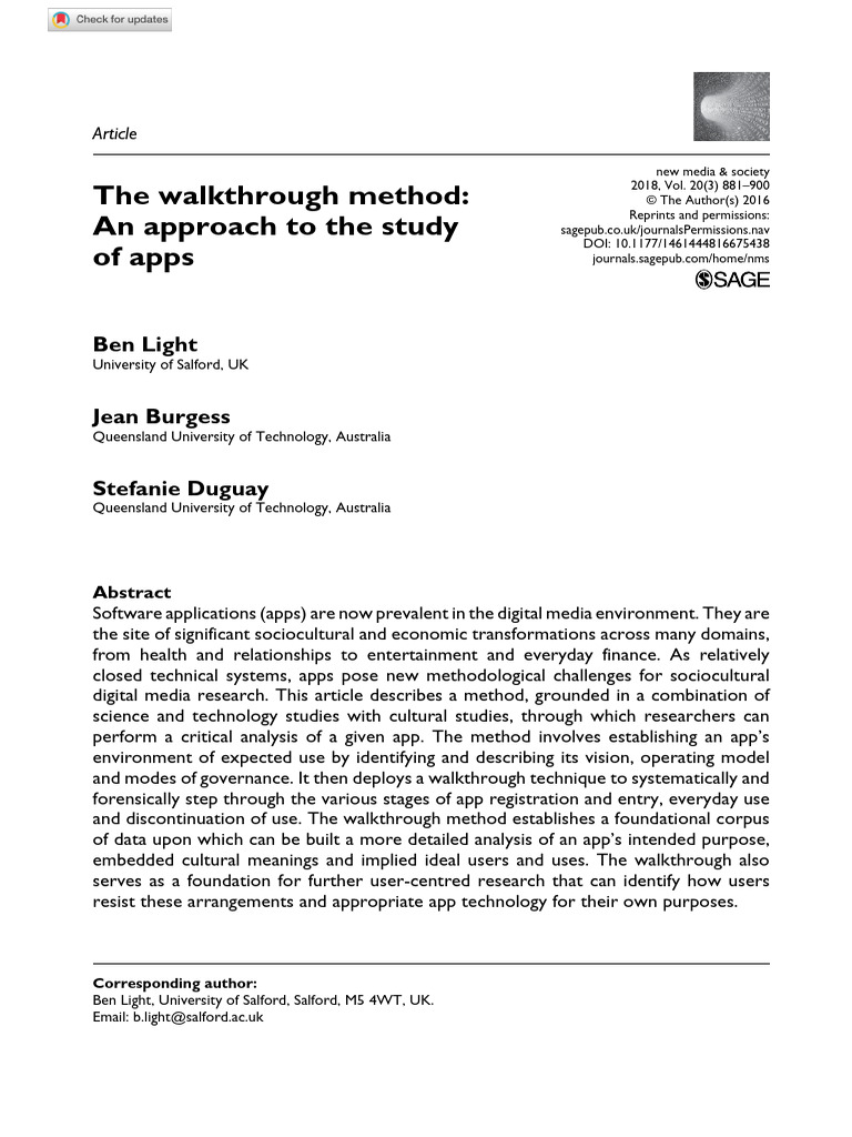 Walkthrough Method | Download Free PDF | Mobile App | Governance