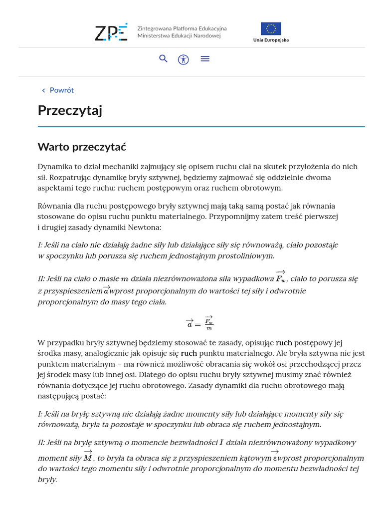 Dynamika - Zintegrowana Platforma Edukacyjna | PDF Dynamika - Zintegrowana Platforma Edukacyjna | PDF