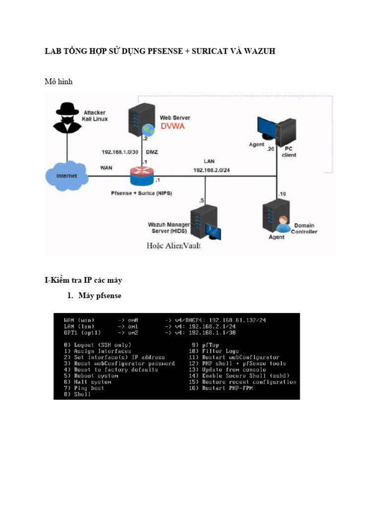 LAB T NG H P S D NG PFSENSE-An Toàn M NG Máy Tính | PDF