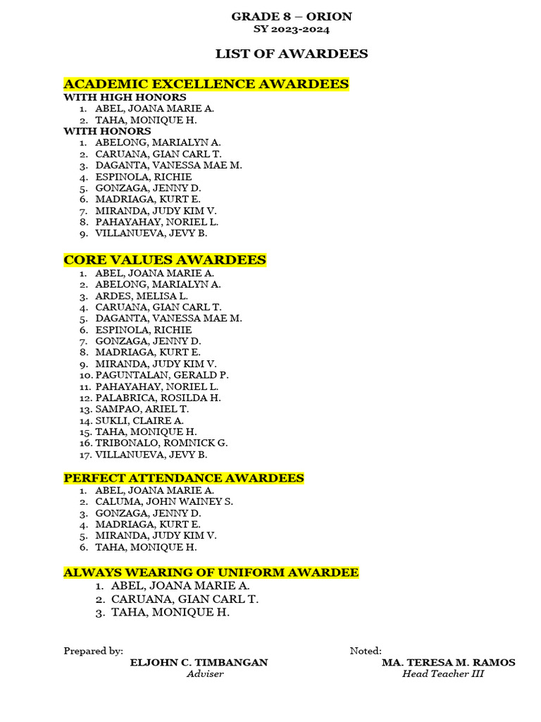 Grade 8 | PDF