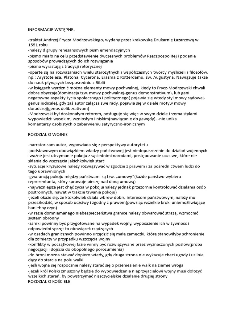 Notatek PL Andrzej Frycz Modrzewski Wybor Pism o Poprawie ...