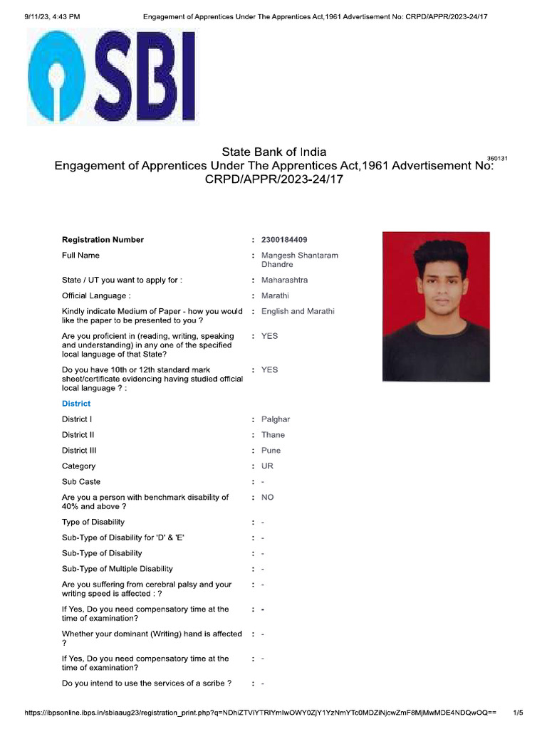 Sbi Application | PDF