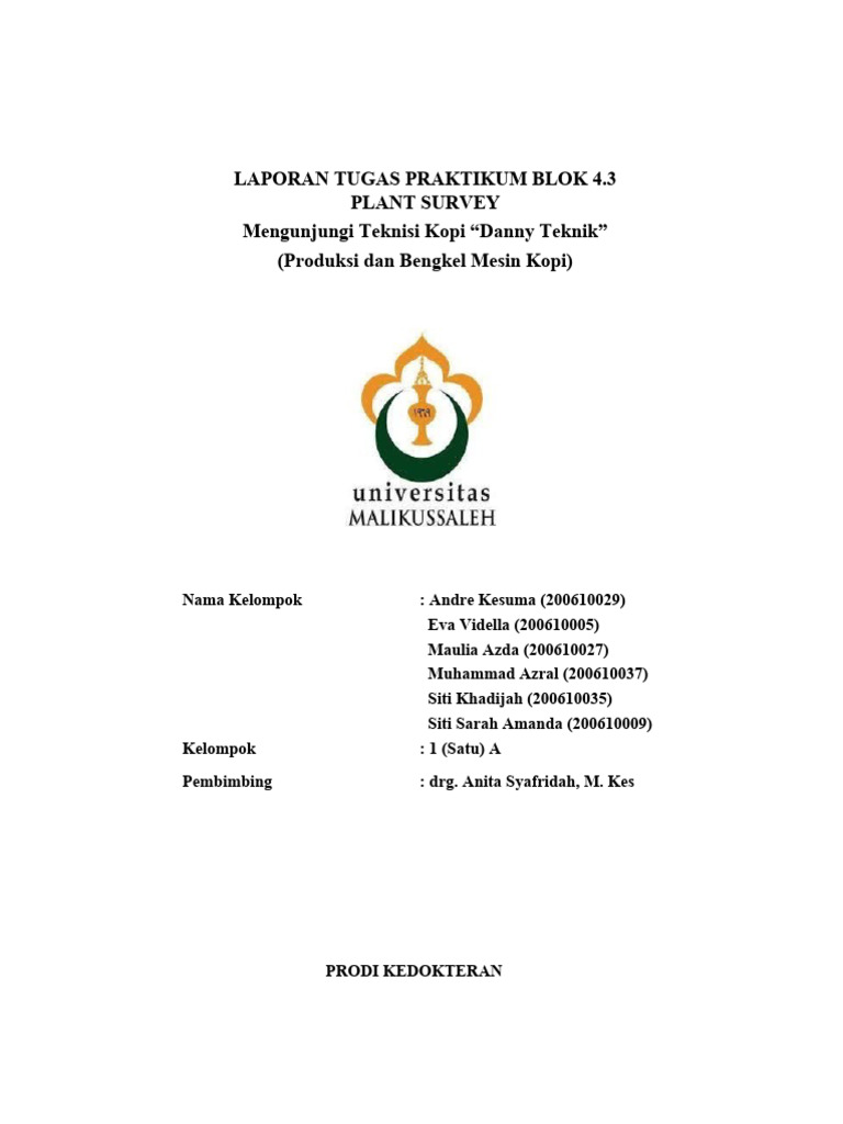 Laporan Praktikum Plant Survey K3 | PDF | Bisnis | Seni