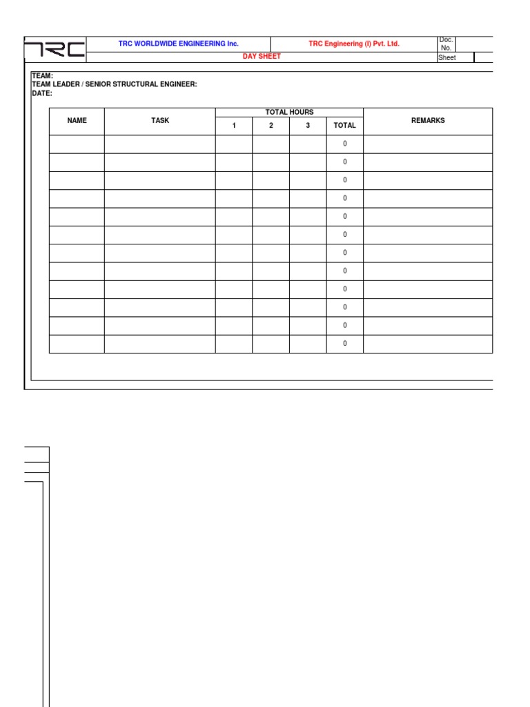 Day Sheet | PDF