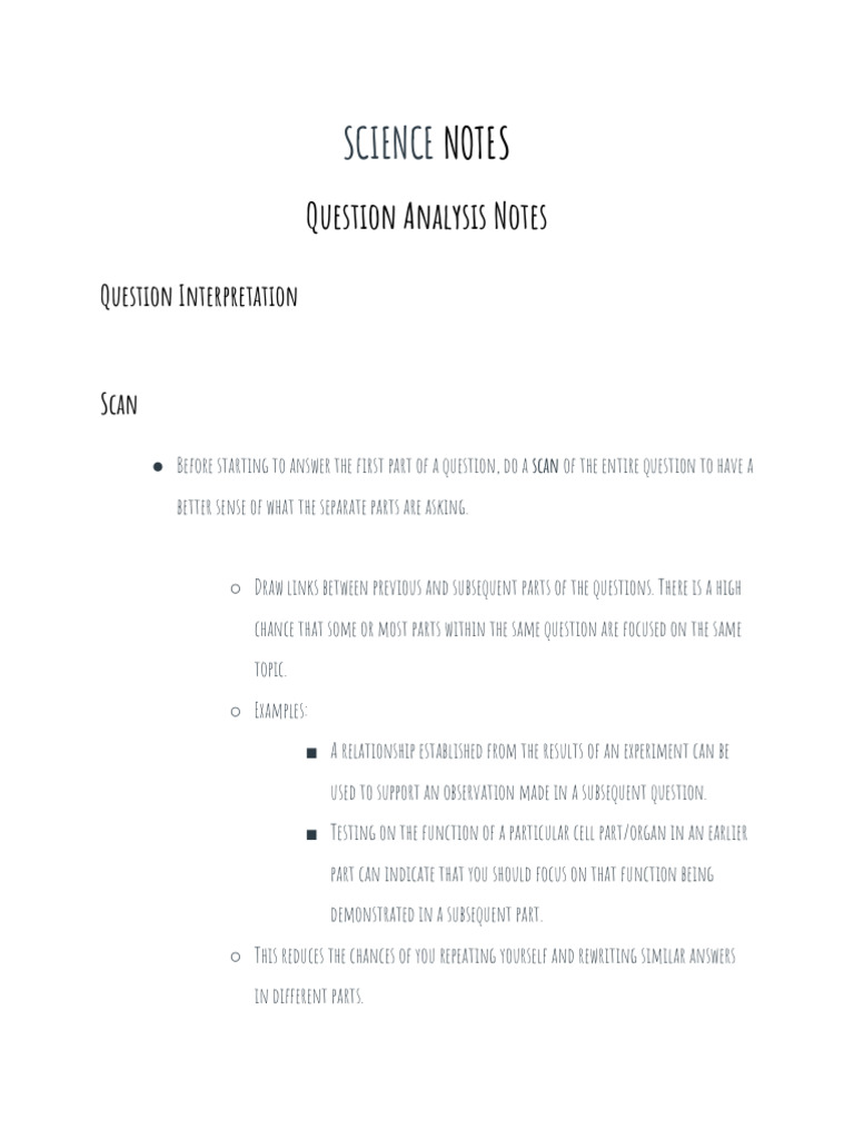 Science Notes PSLE | PDF | Question | Experiment