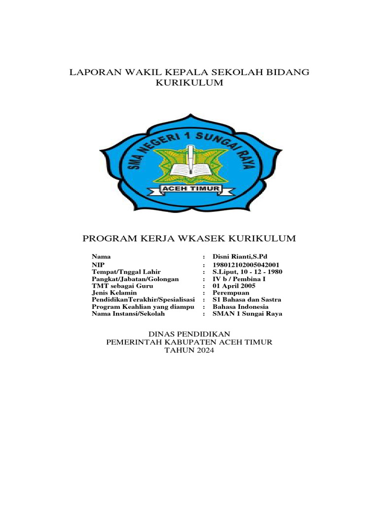 Laporan Program Kerja Kurikulum 2024 | PDF