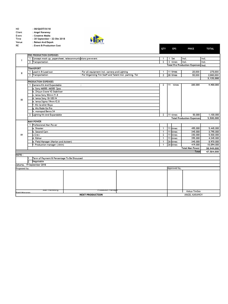 Quotation Angel Rev 1 | PDF | Photography Equipment